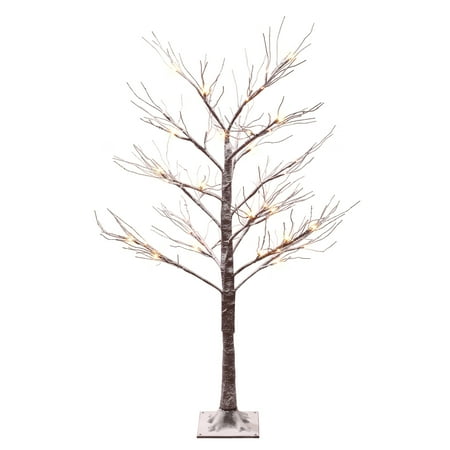 4 ft Pre-Lit Flocked Brown Artificial Twig Tree – BrickSeek