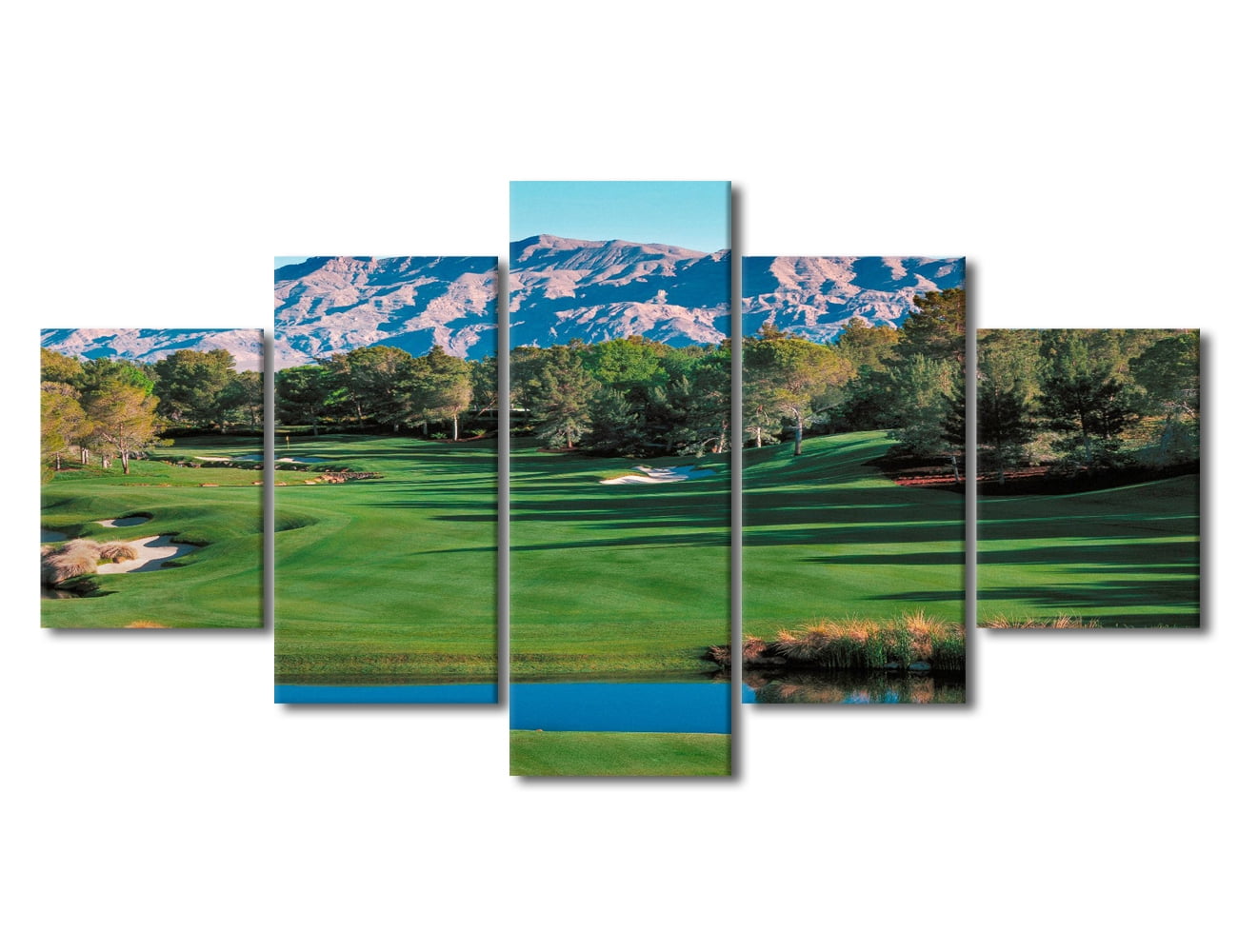 TISHIRON 5PCS Framed Canvas Wall Art Set,60"x32" American Nevada Golf ...
