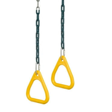Playkids Trapeze Rings - Yellow Safe Grip Handles for Trapeze Bar and ...