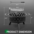 Ktaxon 30 inch Outdoor Wood Fire Pit with 360 Swivel BBQ Grill, Heat ...