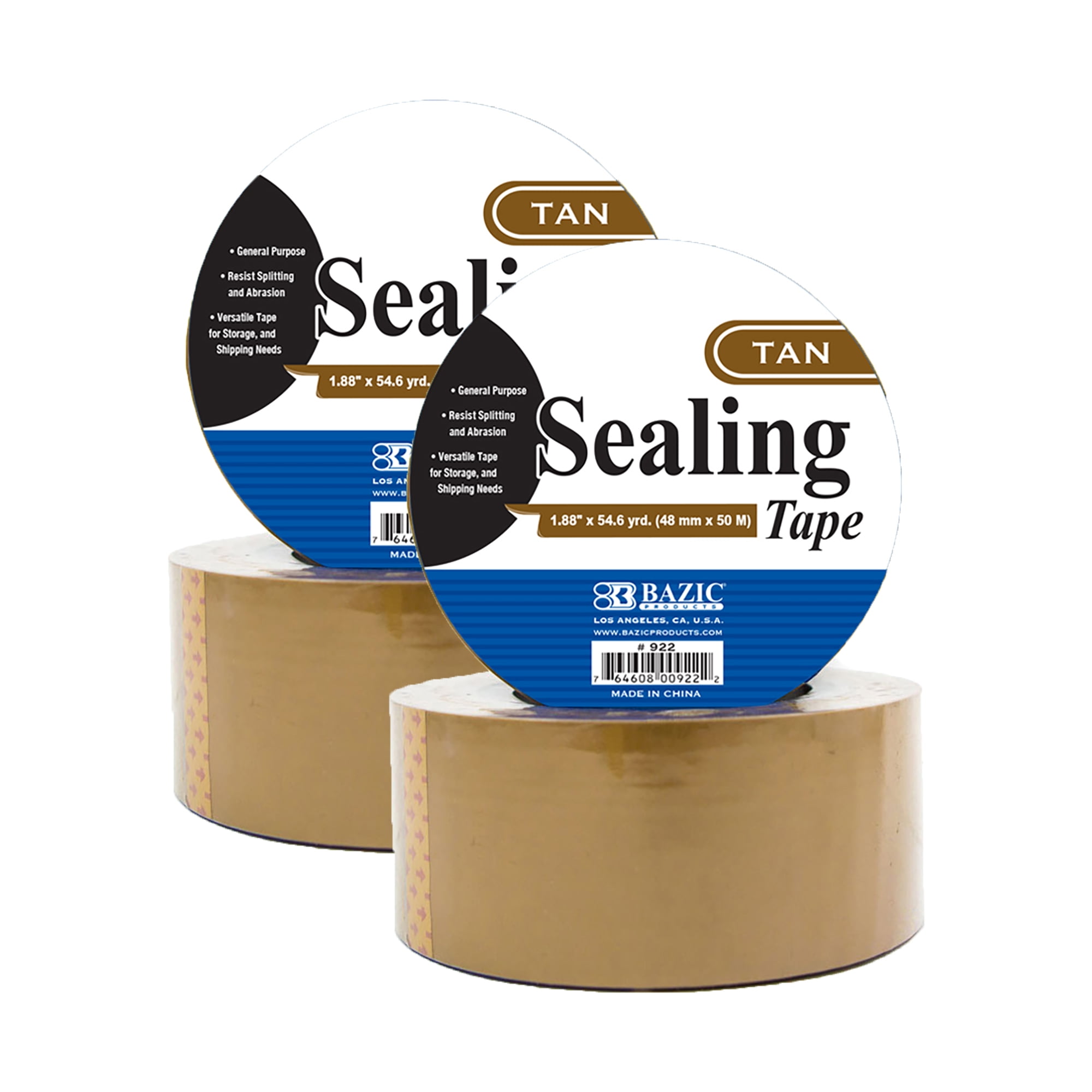BAZIC Tan Packing Tape 1.88" X 54.6 Yards, Shipping Tapes Refill Rolls ...