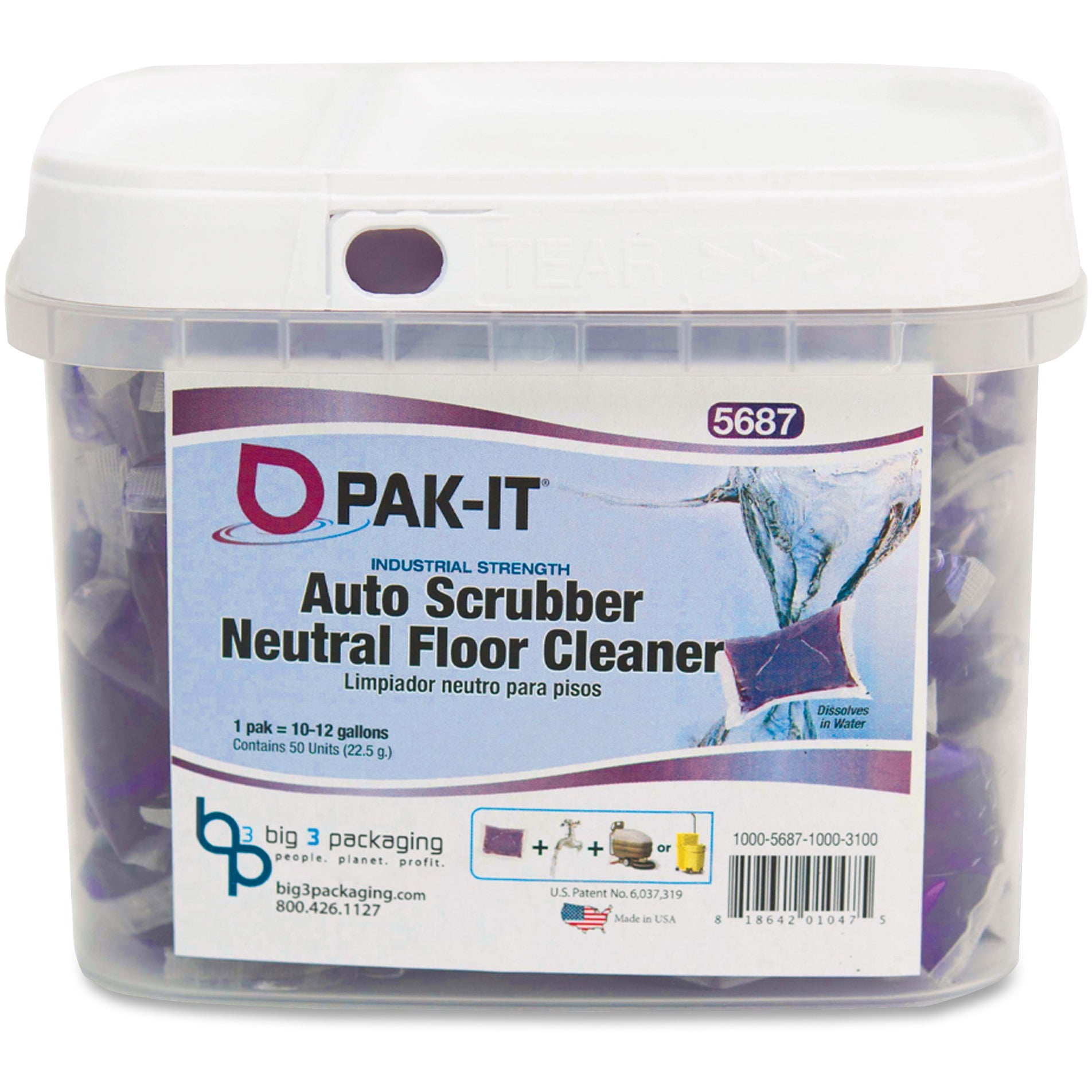 Big 3 Packaging, BIG5687504, Pak-It Auto Scrub Neutral Floor Cleaner ...