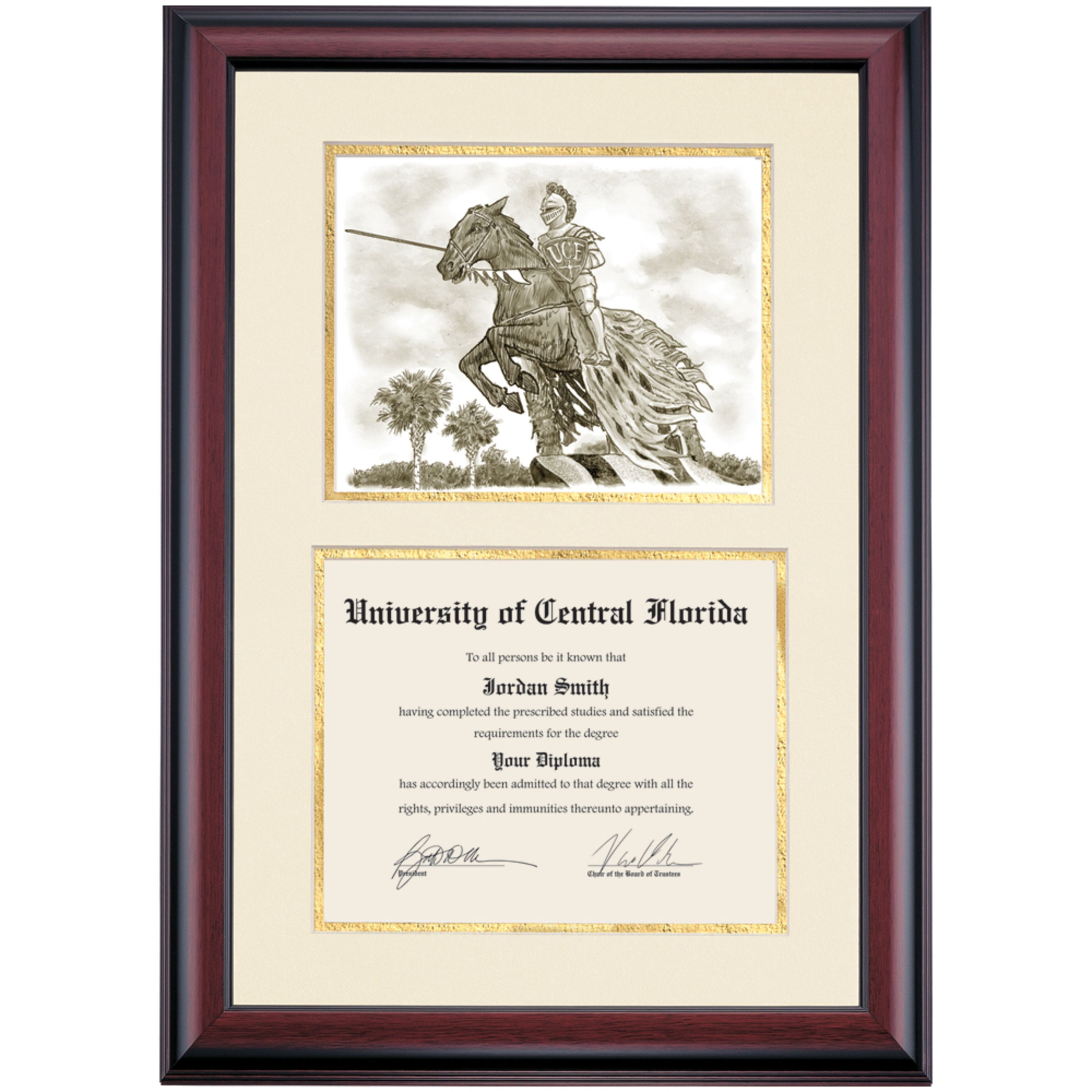 OCM Diploma Frame for University of Central Florida UCF, Ivory/Gold Mat ...