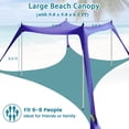 Beach Tent Sun Shelter 10 x 10 Ft UPF50+ UV Protection with Sandbags ...