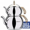 Korkmaz Hanedan Gold Turkish Teapot Set for Stovetop, 18/10 Stainless ...