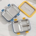 750ml Stainless Steel Lunch Box 3 Compartment Bento Lunch Container ...