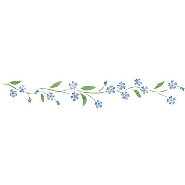 Forget-Me-Not Floral Wall Stencil Border SKU #1492 by Designer Stencils ...