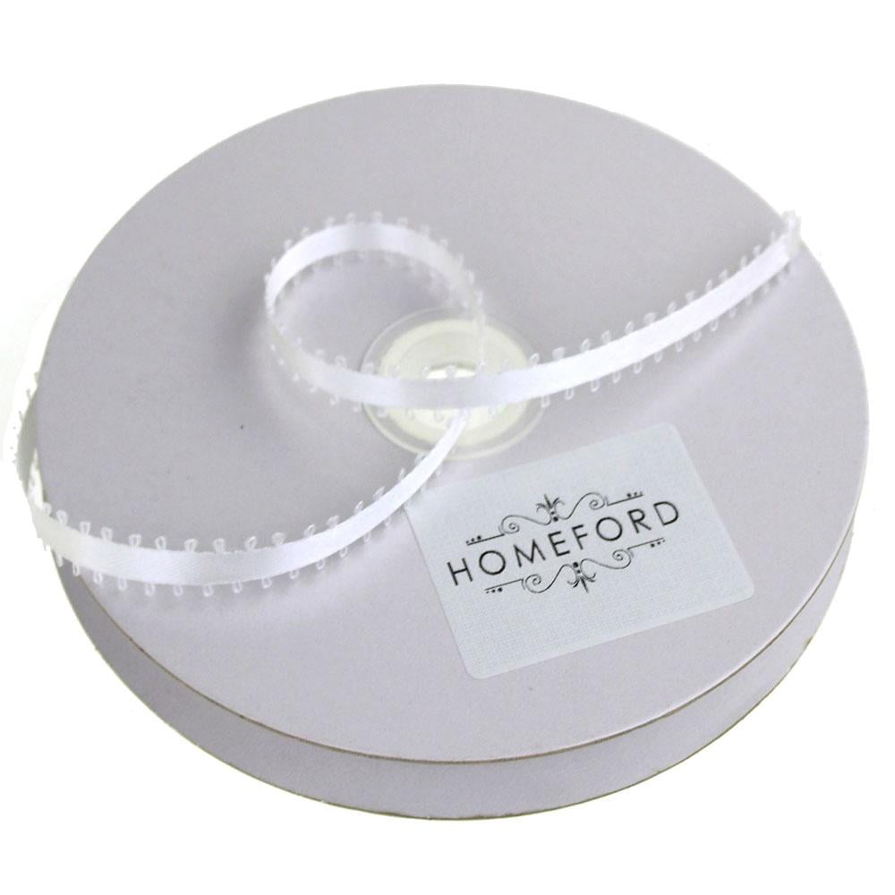 Picot-edge Double Faced Satin Ribbon, 3/16-Inch, 50 Yards, White ...