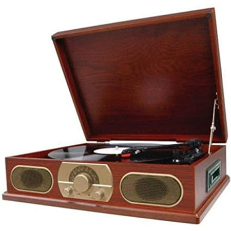 Studebaker Wooden Turntable with AM/FM Radio & Cassette Player SB6052 ...
