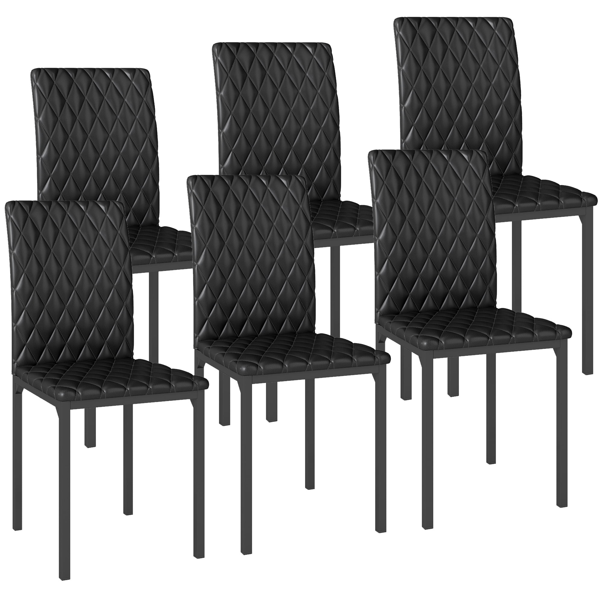 Click here for Homcom Dining Chairs Set Of 6  Faux Leather Accent... prices