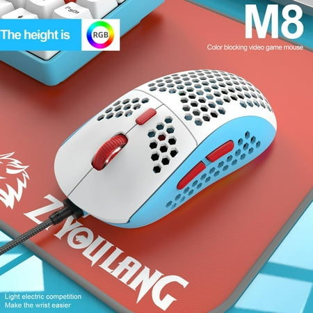 M8 Ergonomic Gaming Mouse Adjustable 800-6400dpi Rgb Lighting Wire ...