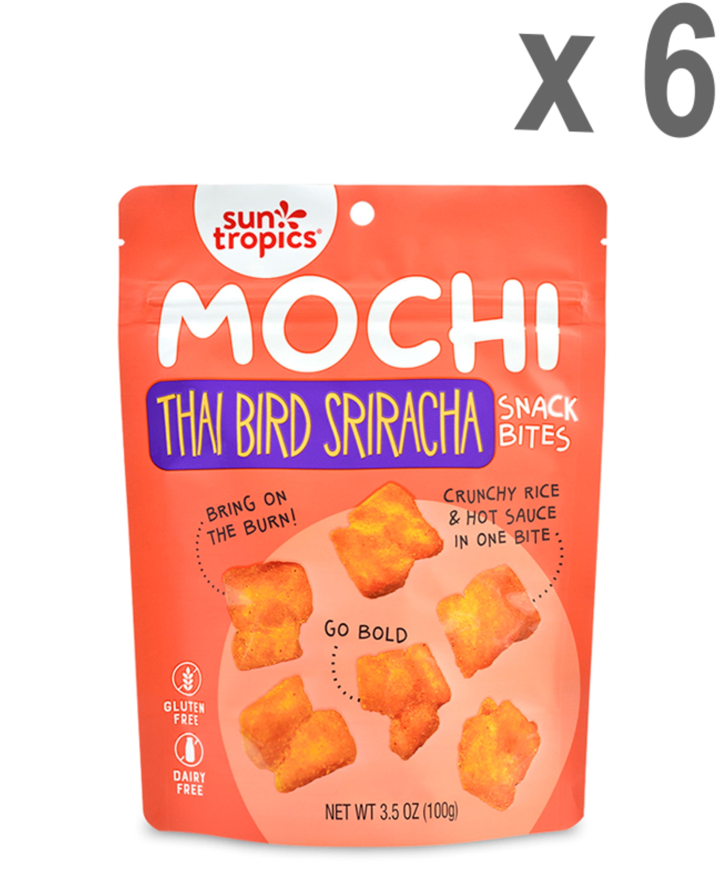 Sun Tropics MOCHI Snack Bites, Thai Bird Sriracha (3.5oz) 6-pack ...