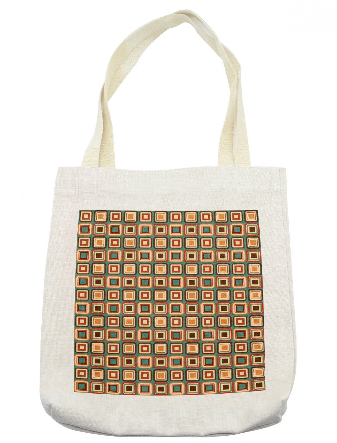Modern Tote Bag, Geometrical Pattern with Rounded Nested Squares ...
