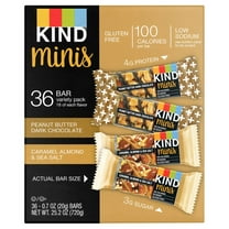 Kind Mini Dark Peanut Butter & Caramel Almond Bars, Variety Pack, 0.7 ...