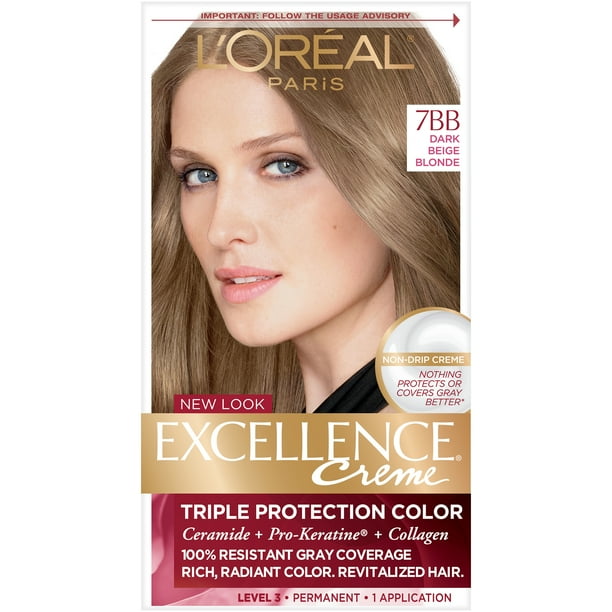 L'Oreal Paris Excellence Creme Permanent Hair Color, 7BB Dark Beige ...