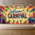 Carnival Welcome Banner Backdrop Colorful Circus Decoration for ...
