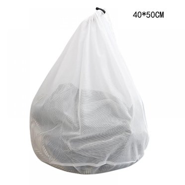 Mainstays White Polyester Mesh Laundry Bag with Drawstring Closure, 24 ...