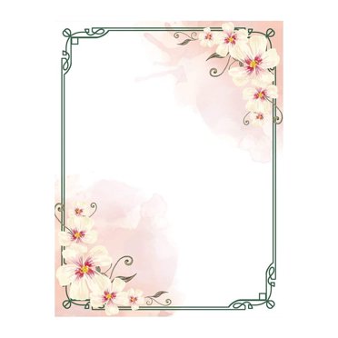 KodyCreations Cherry Blossom Light Blue Designed Letter Note Stationery ...