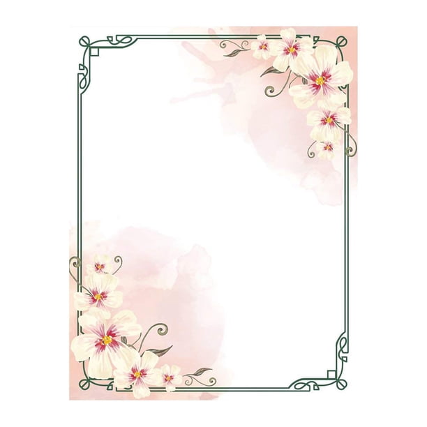 100 Stationery Writing Paper, with Cute Floral Designs Perfect for ...