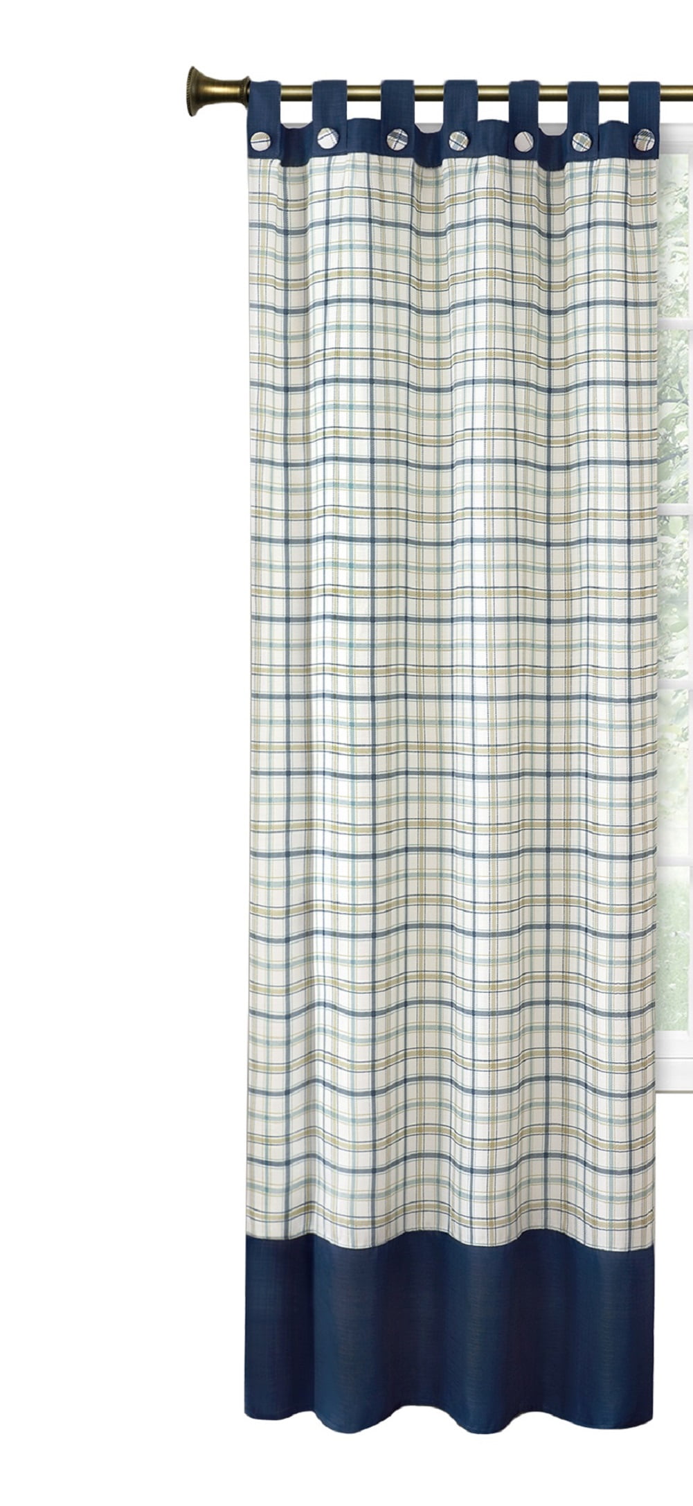 Simple Elegance Venezia Button Tab Top Window Curtain Panel - 52x63 ...