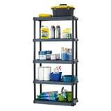 Plano 5-Shelf Extra Heavy Duty Plastic Storage Shelf Unit, 72.5” x 36 ...