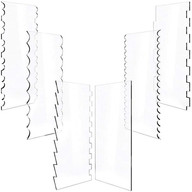 6Pcs Acrylic Cake Edge Smoother Transparent Cake Decorating Comb Saw ...