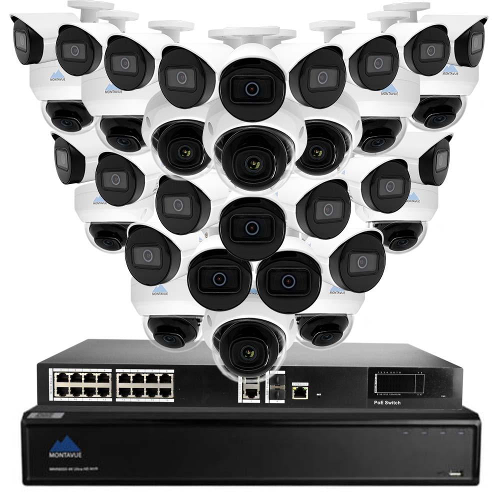 Montavue 32 Channel Commercial Security Camera System w/ 20 4MP 2K IP ...