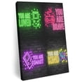 Art Gaming Icons Canvas Wall Art for Living Room, Multi Panel Neon ...