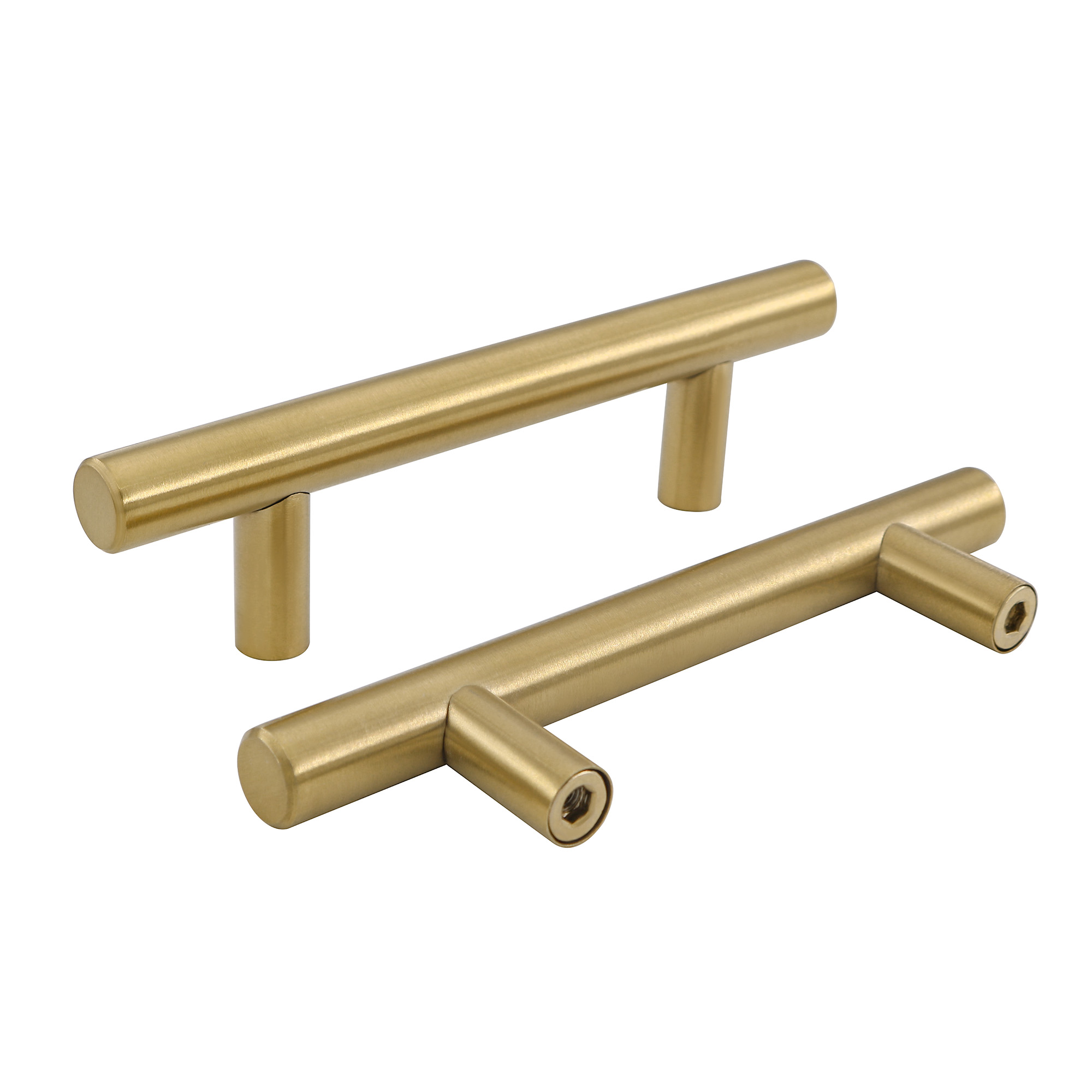 Hamilton Bowes Satin Brass Square Cabinet Hardware Euro Style Modern ...