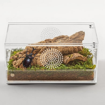 PawHut 30 Gallon Stackable Reptile Tank with Storage Cabinet, Top ...