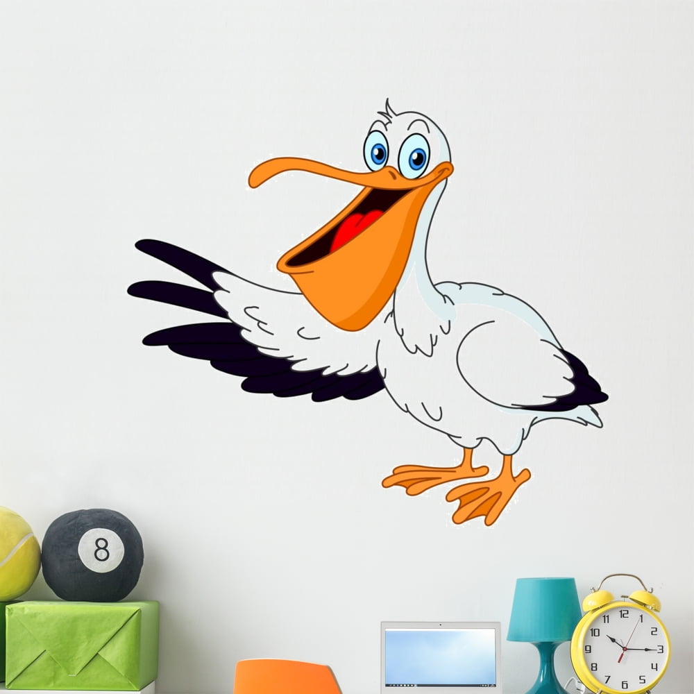 Pelican Wall Decal Sticker by Wallmonkeys Peel and Stick Graphic (48 in ...