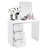 Boahaus Aphrodite Modern Vanity Table with Large Makeup Desk & Drawers ...