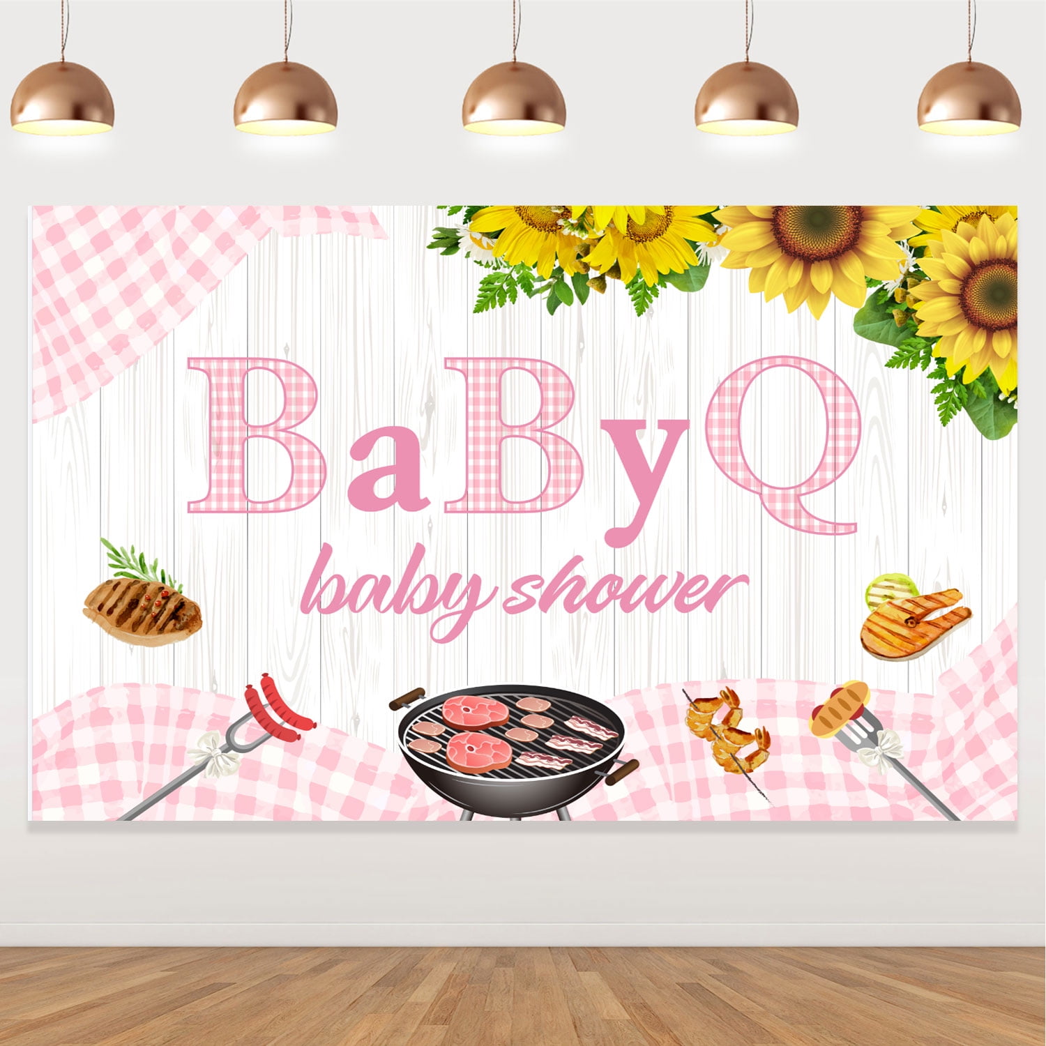 BBQ Baby Shower Backdrop BabyQ Banner for Girl, BabyQ Party Decoration ...