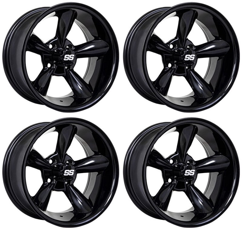 GTW Godfather 10" Golf Cart Wheels/Rims Black E-Z-GO & Club Car ...
