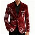 Christmas Blazer for Men Ugly Xmas Corduroy Jacket 3 Button Slim Fit ...