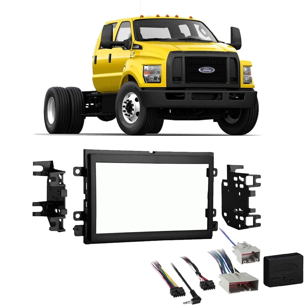 Ford F-650 F-750 2016-2018 Double DIN Stereo Radio Install Dash Kit w ...