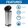 Mainstays 7.9 Gallon Trash Can Round Stainless Steel Office Garbage ...