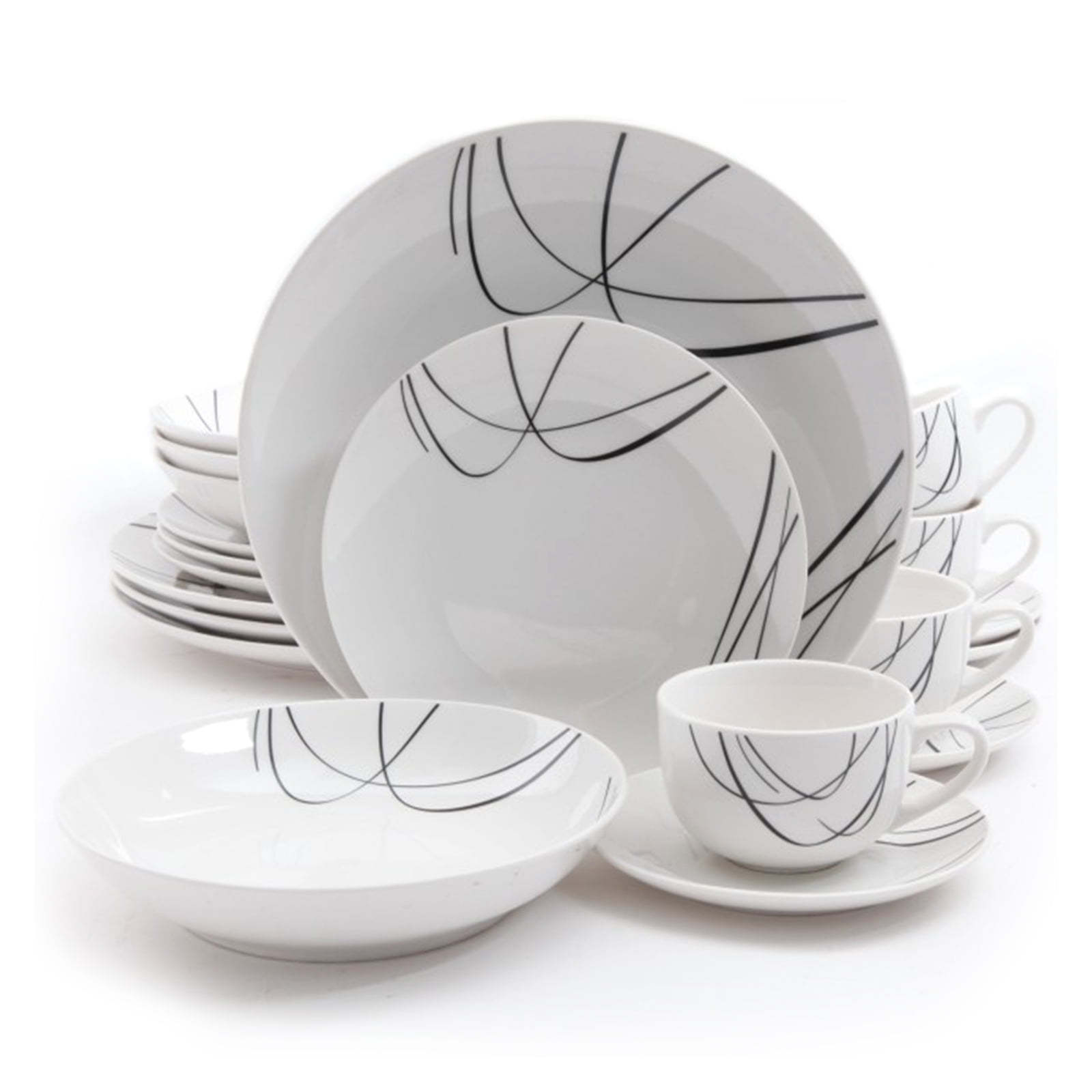 Gibson Home Holloway 20 Piece Porcelain Dinnerware Set - Walmart.com