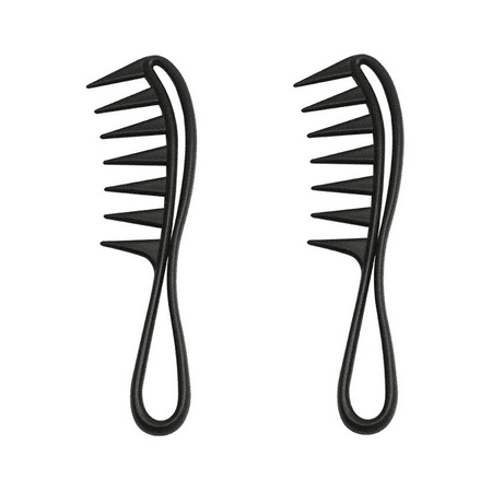 SHARKDOOK 2 Pieces Curved Combs, Wide Tooth Comb, Curly Hair Comb, Anti ...
