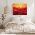 Abstract Ombre Red Wave Ocean Canvas Print Wall Art, Sky Modern Art ...