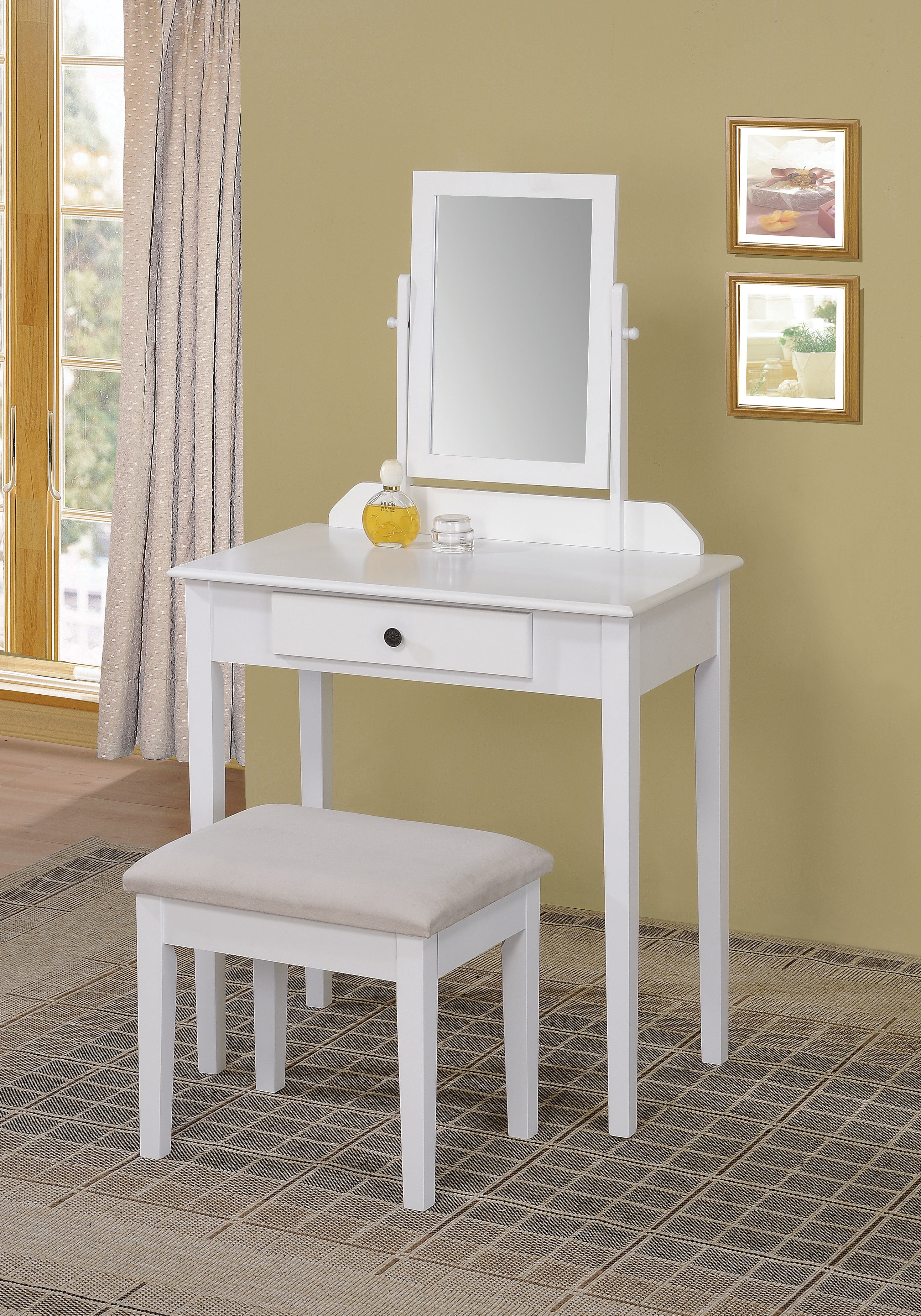 ACME Jamy Vanity Set, White - Walmart.com