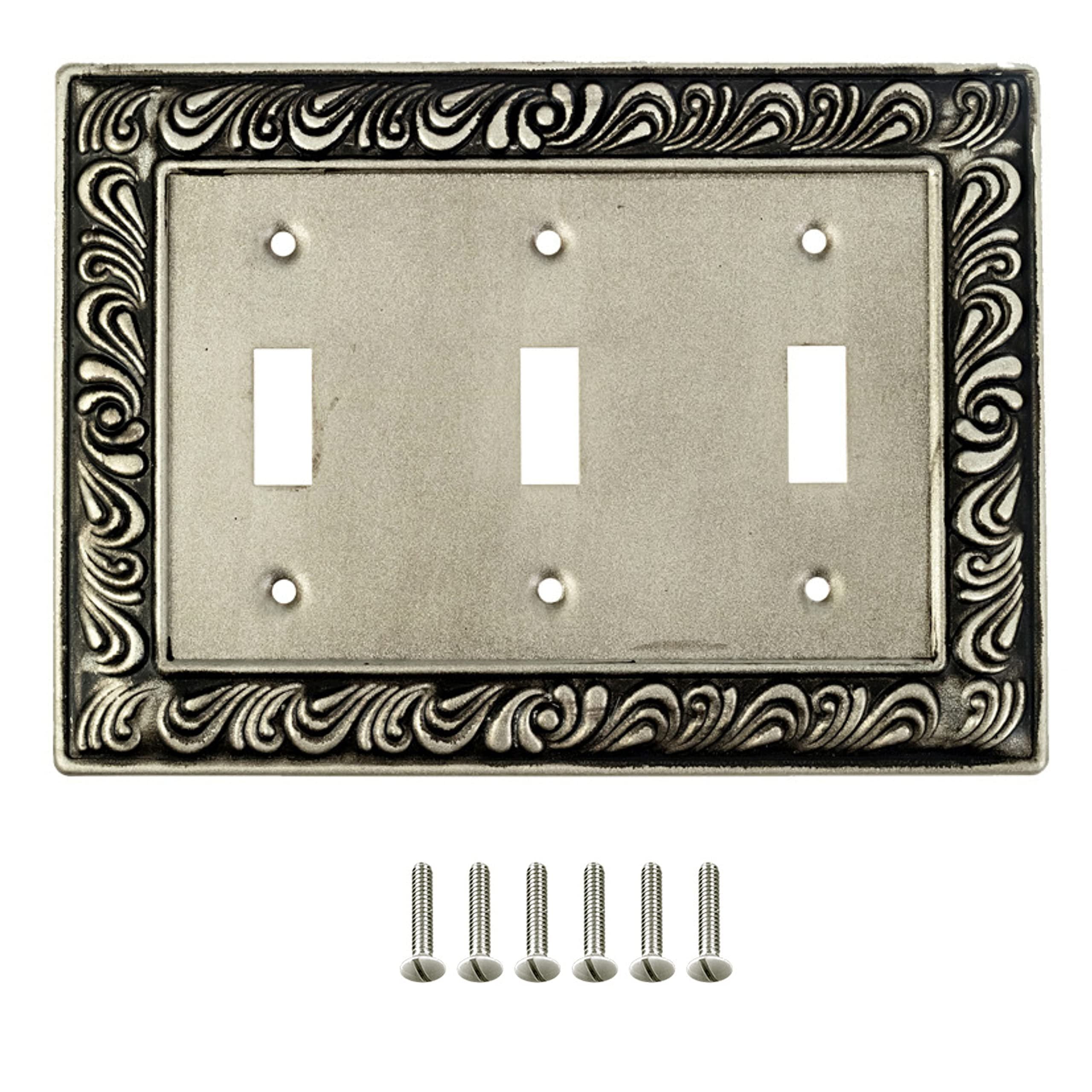 SleekLighting | Wall plates Decorative Brushed Satin Pewter | Electric ...