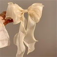 2 pack Vintage Long Silk Bow Hair Clip Barrette Ribbon Mesh Bow Head ...