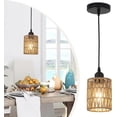 1-Light Rattan Pendant Lights, Boho Farmhouse Pendant Lighting with 4.7 ...