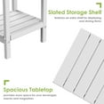FURRYFECTION Outdoor White Side Table, 2-Shelf Plastic End Table for ...