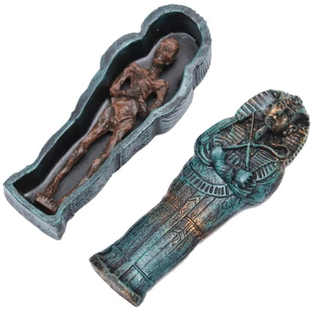 Halloween Decor Egyptian Mummy Cases Coffins Sarcophagus with Skeleton ...