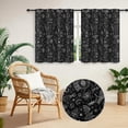 Bat and Moon Gothic Pattern Blackout Curtains,Triple Weaved Fabric ...