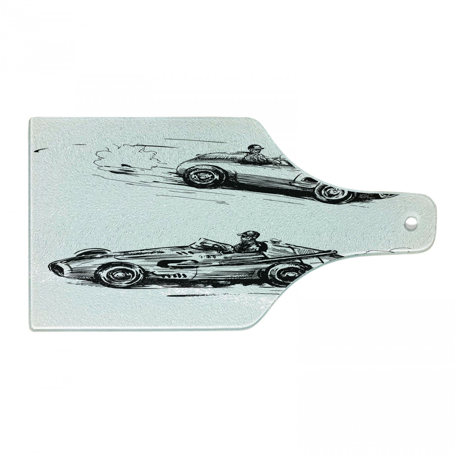 Cars Cutting Board, Vintage Racing Cars Hand Drawn Style Group ...