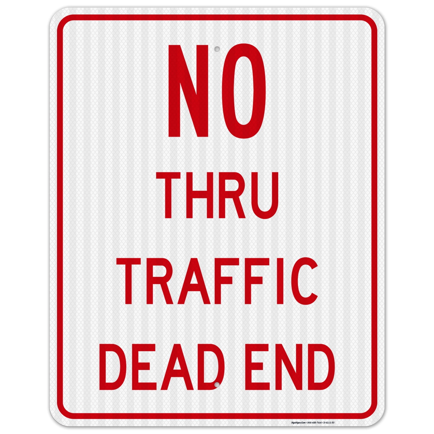 No Thru Traffic Dead End Sign, - Walmart.com