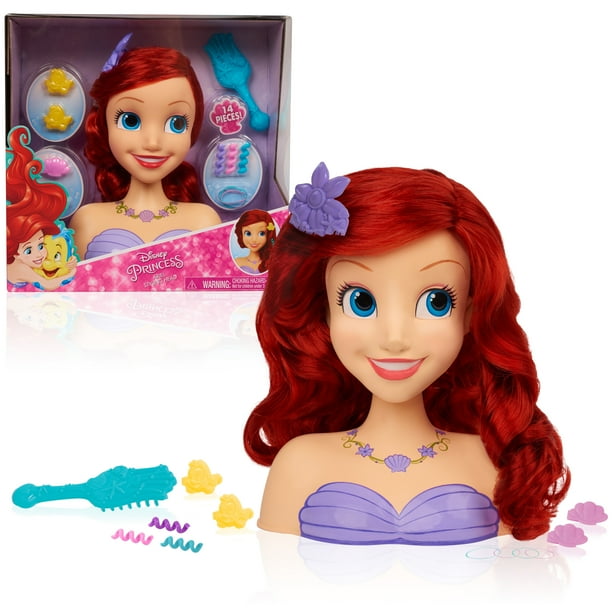 Disney Princess Ariel Styling Head, 14-pieces, Ages 3 + - Walmart.com ...